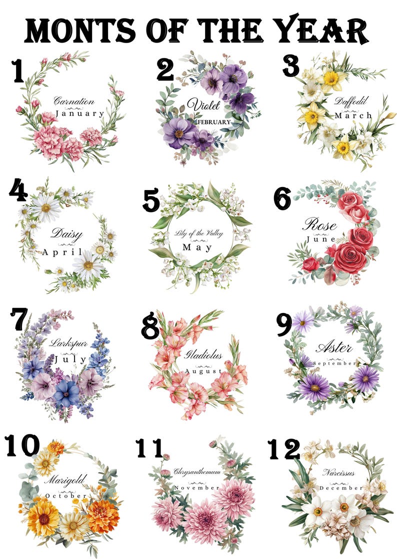 February Custom Birth Flower Gift, Personalized Birthday Tote Bag ...