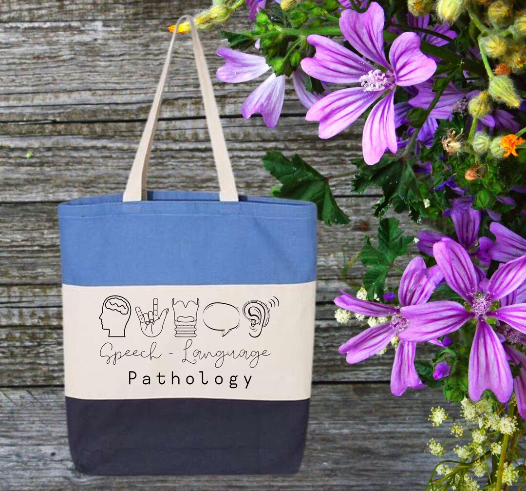 Custom SLP Tote Bag, Speech Language Therapist Bag, Personalized SLP ...