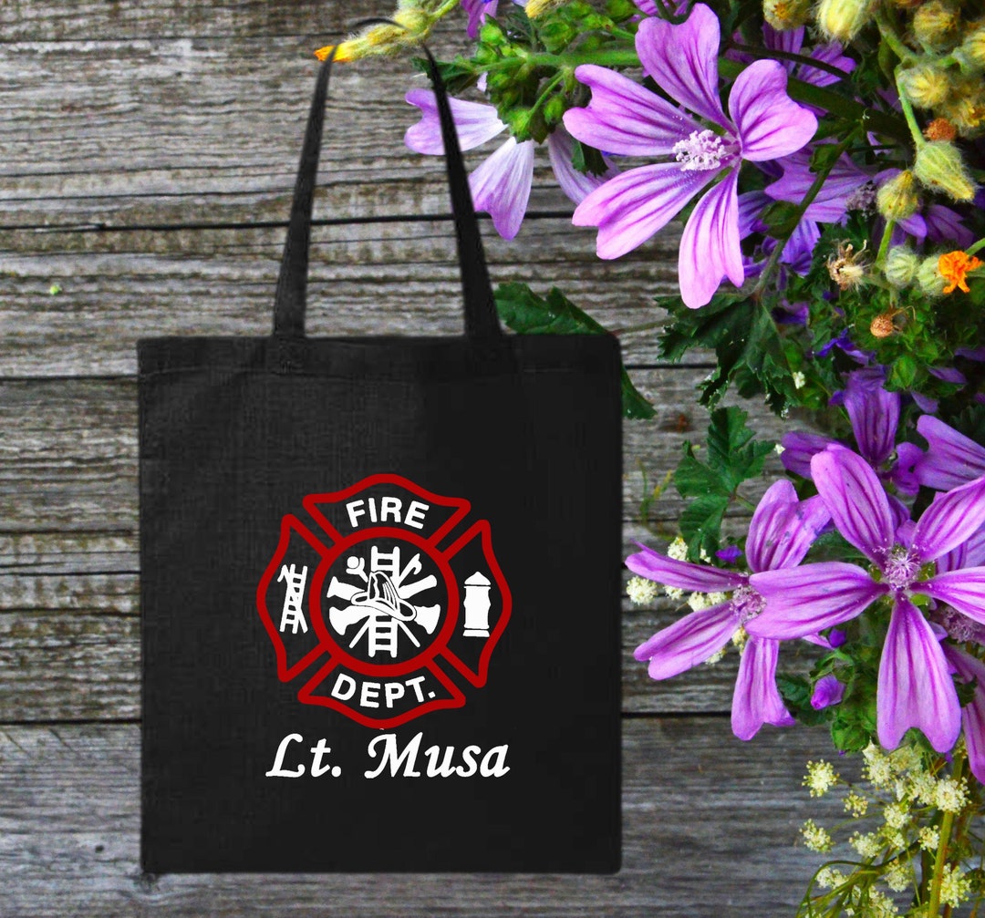 Custom Firefighter Tote Bag, Fire Department Bag, Personalized Fire ...