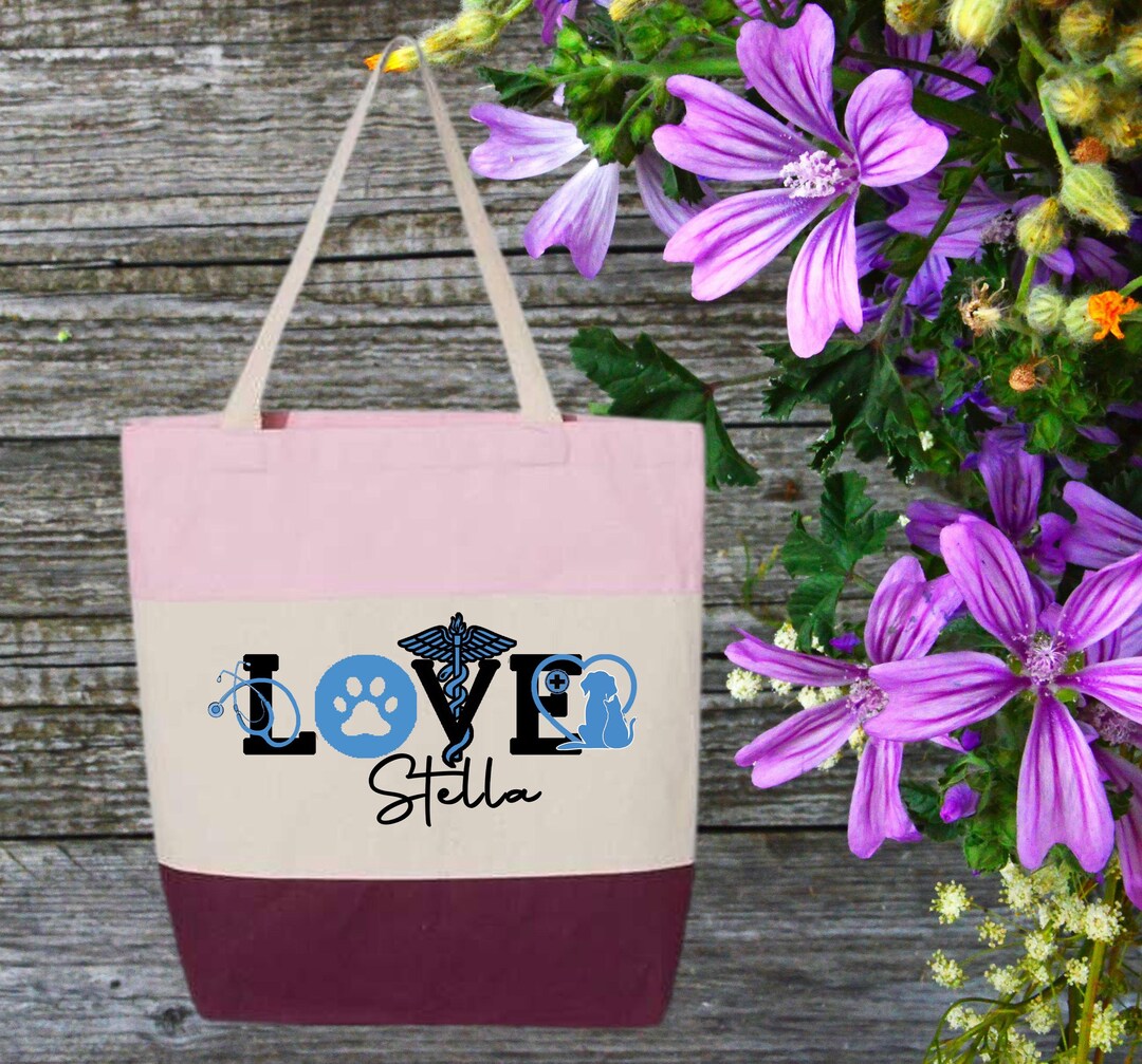 Custom Vet Tech Tote Bag, Personalized Veterinarian Gift, Vet Tech Week ...