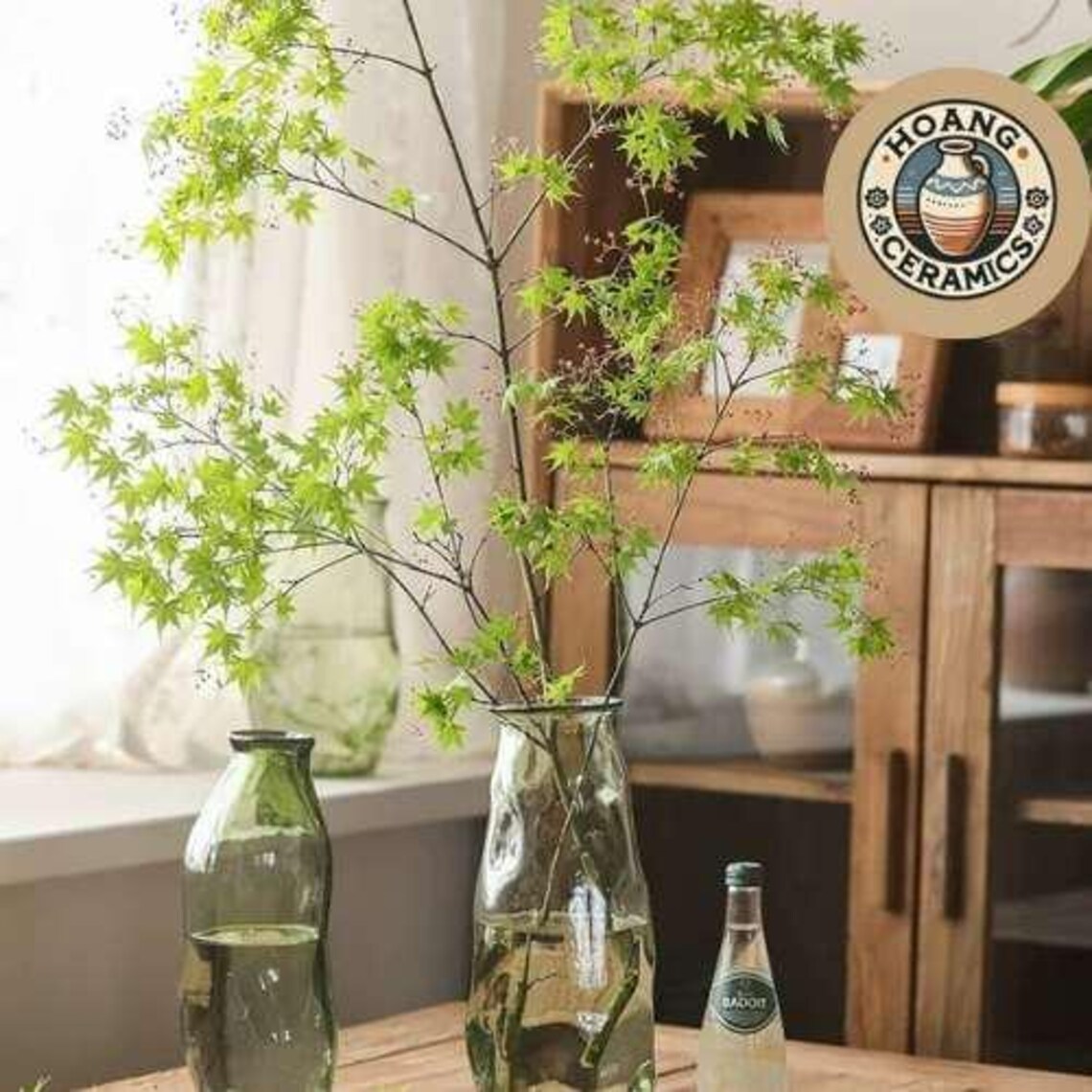 Rustic Green-tinted Glass Vases - Etsy