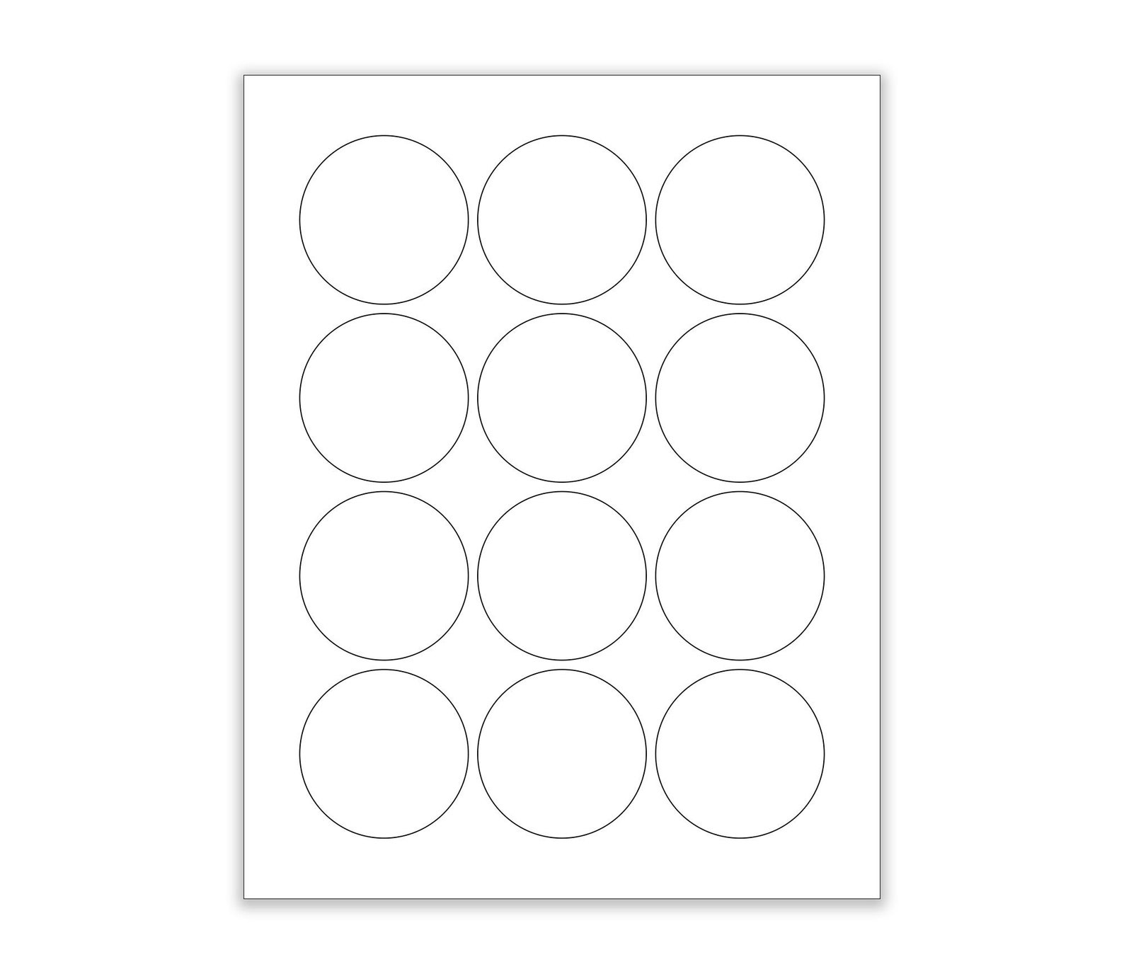 2-1/4" Blank WHITE MATTE Round Circle Stickers for Inkjet & Laser ...