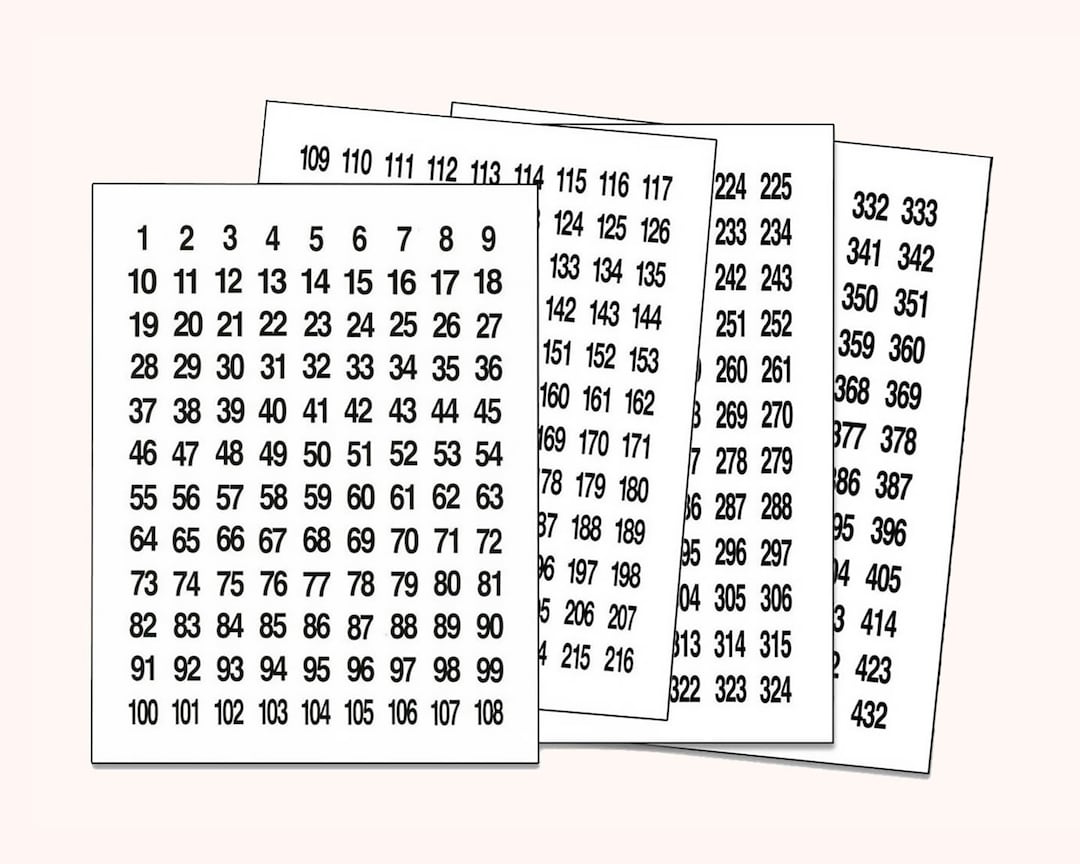 NUMBERS #1-#432 STICKERS Sequential~3/4"various Colors,circle Labels ...