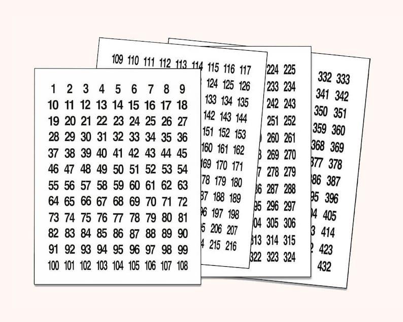 NUMBERS #1-#432 STICKERS Sequential~3/4"various Colors,circle Labels ...