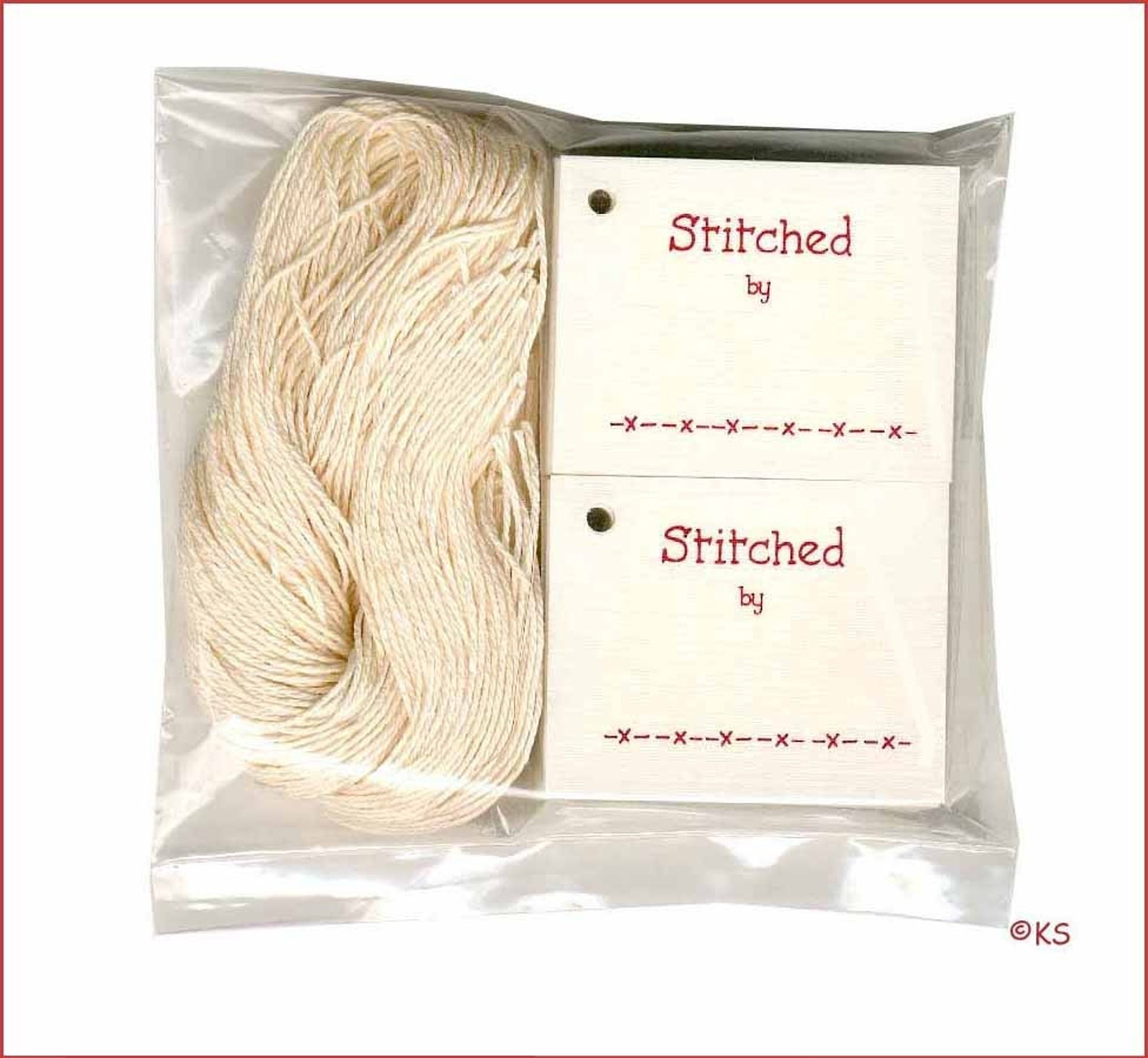 100 STITCHED BY Hang Tags Price Tags Ivory Strings | Etsy