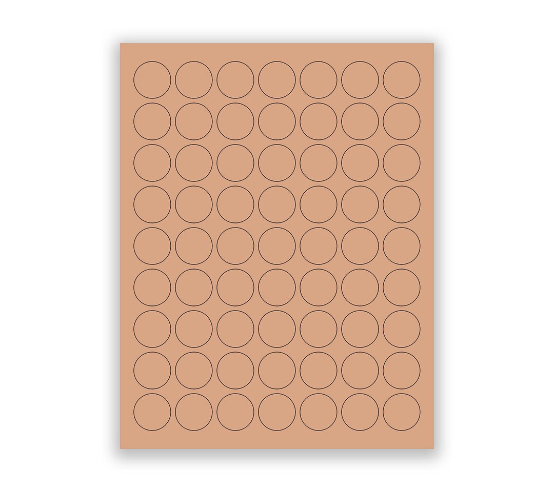 1" Blank BROWN KRAFT Round Circle Stickers for Inkjet & Laser Printers ...