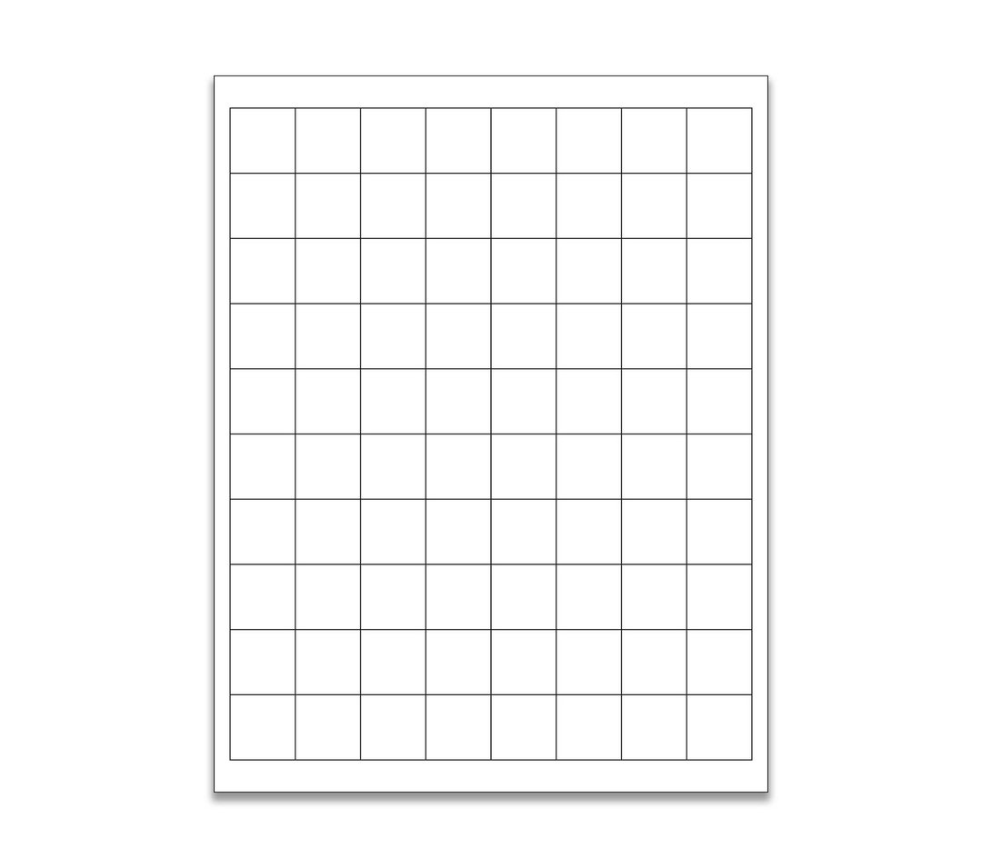 1"x1" Blank WHITE MATTE Stickers for Inkjet & Laser Printers.size: 8-1/ ...