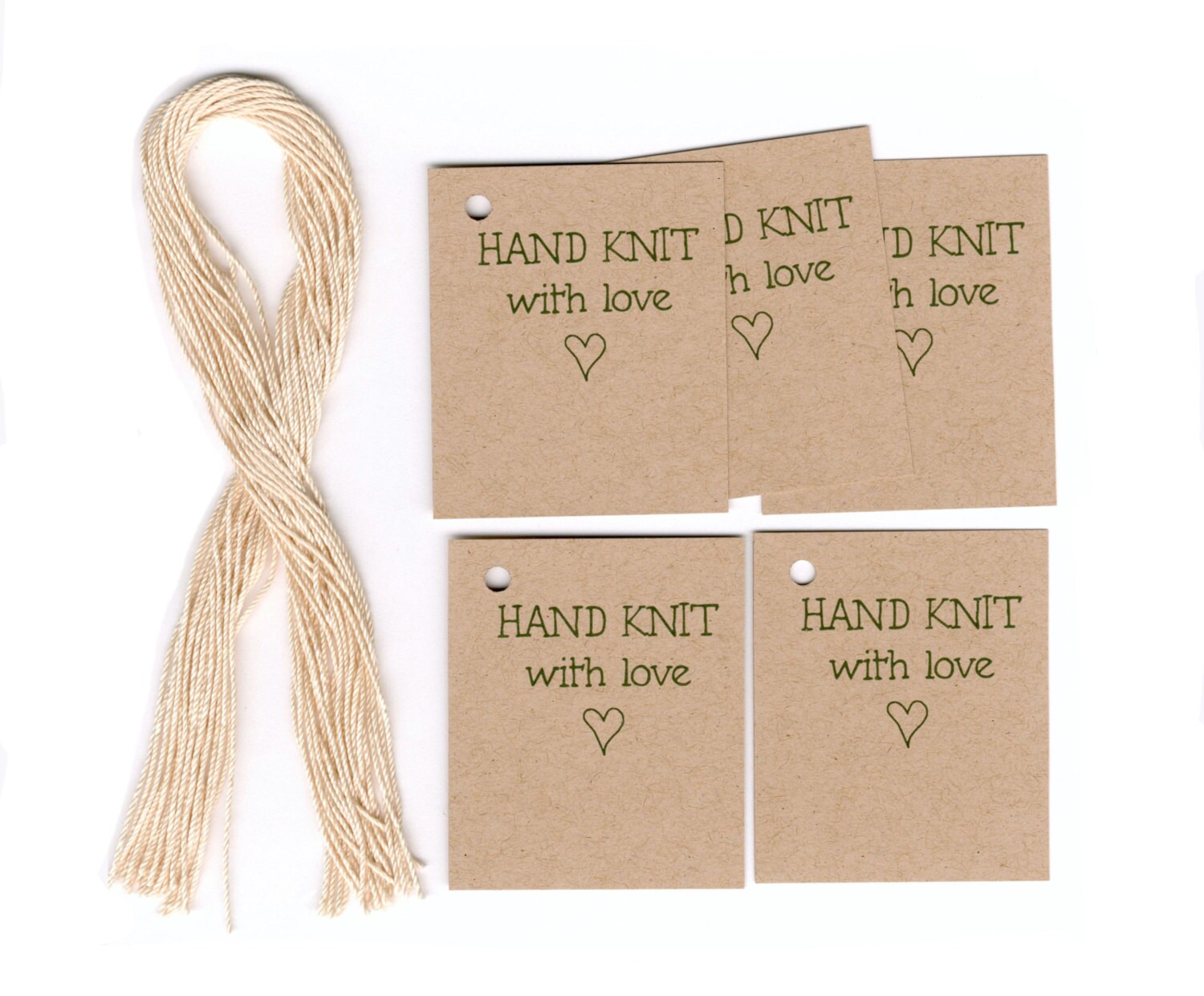 100 HAND KNIT Hang Tags 100 Color Strings Included Price | Etsy