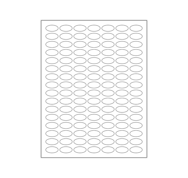 1/2"x1" Blank OVAL WHITE Matte Stickers for Inkjet & Laser Printers ...