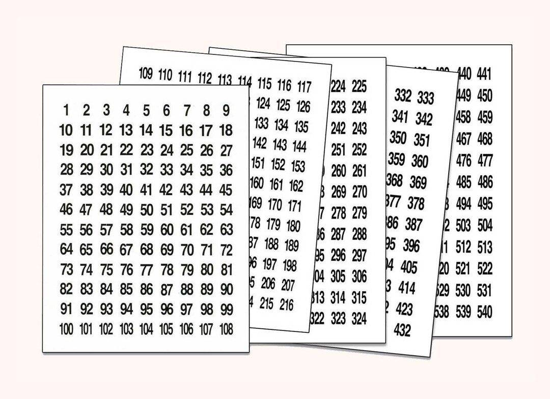 NUMBERS #1-#540 STICKERS Sequential~3/4",circle Labels Consecutive ...
