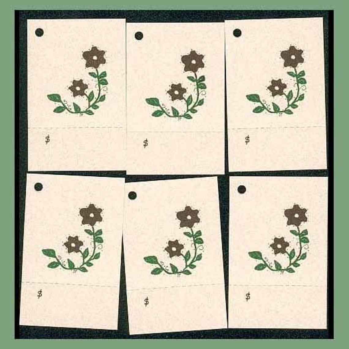 100 FLOWER MOTIF Hang Tags Price Tags Strings Included. - Etsy