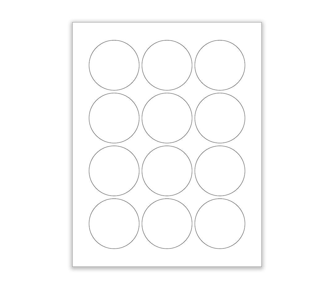2-1/4" Blank WHITE MATTE Round Circle Stickers for Inkjet & Laser ...