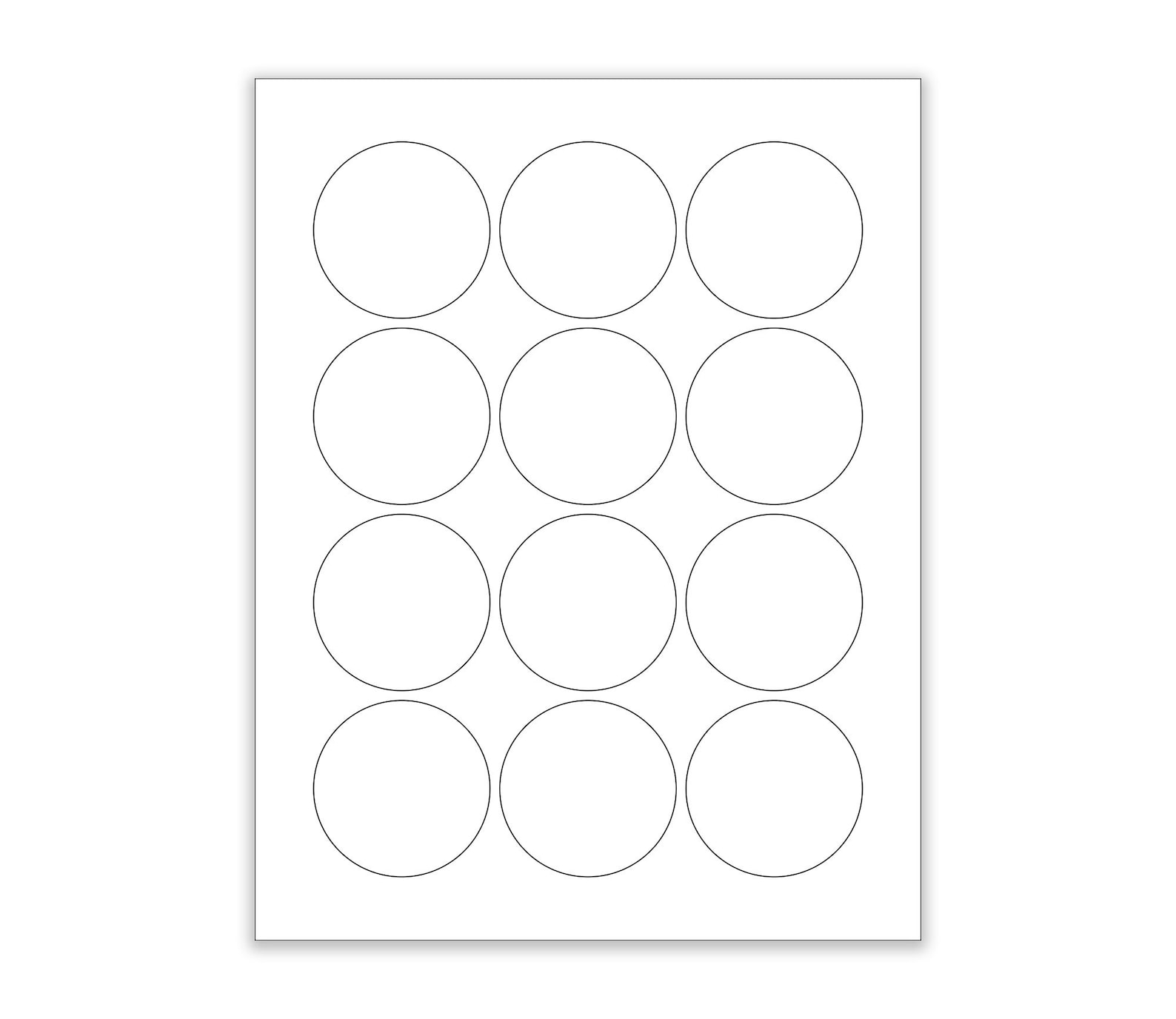 2-1/4" Blank WHITE MATTE Round Circle Stickers for Inkjet & Laser ...
