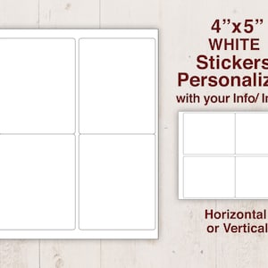 4"x5" Rectangle Custom Labels,white Matte Personalized Stickers - Etsy