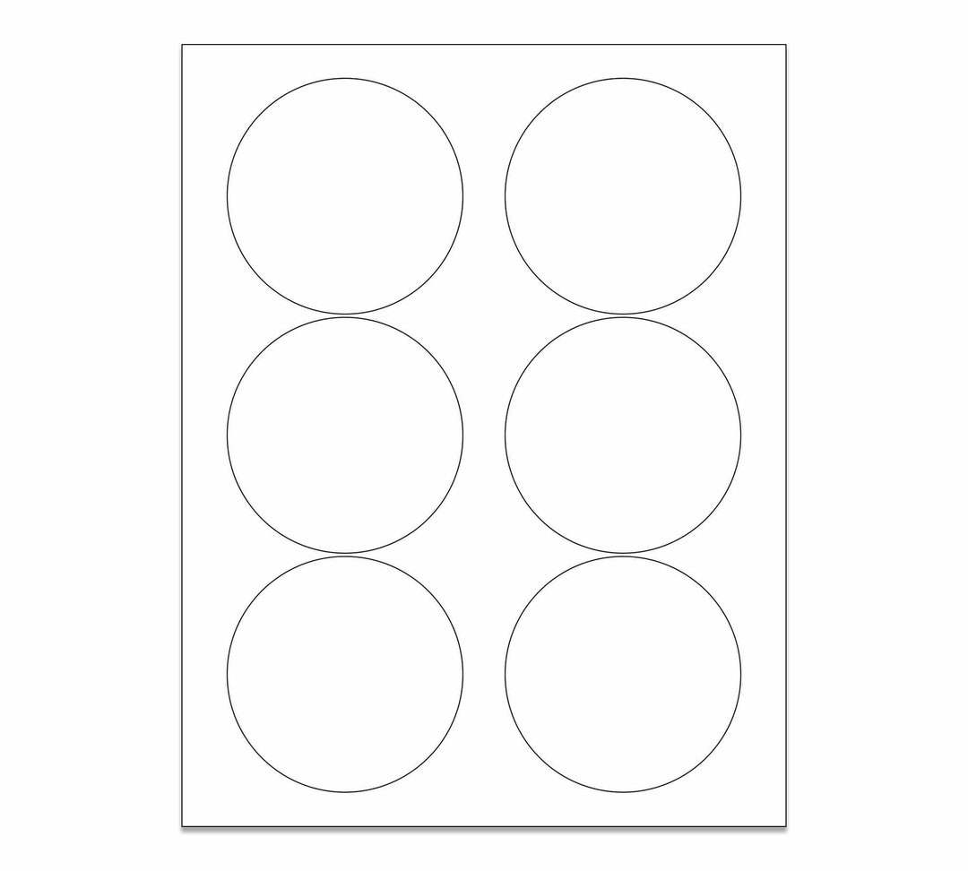 3-1/3" GLOSSY Blank WHITE Stickers,round Circle,for Laser Printers Only ...
