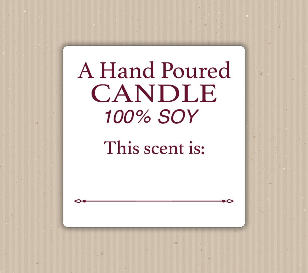 Hand Poured CANDLE Label~write Scent,candle Labels,soy Candle Stickers ...