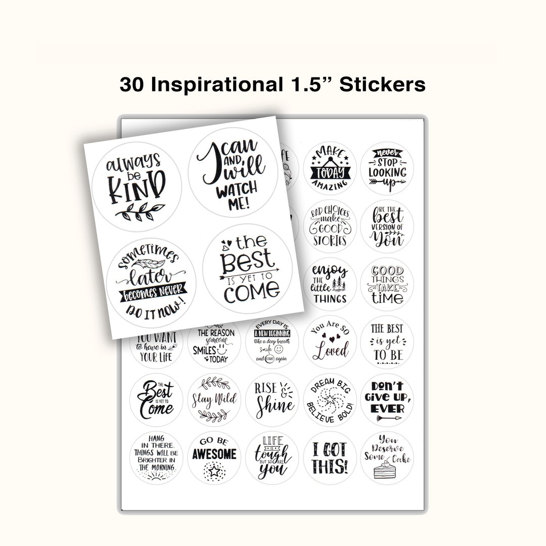 30 INSPIRATIONAL 1.5" Stickers,inspirational Planner Stickers ...