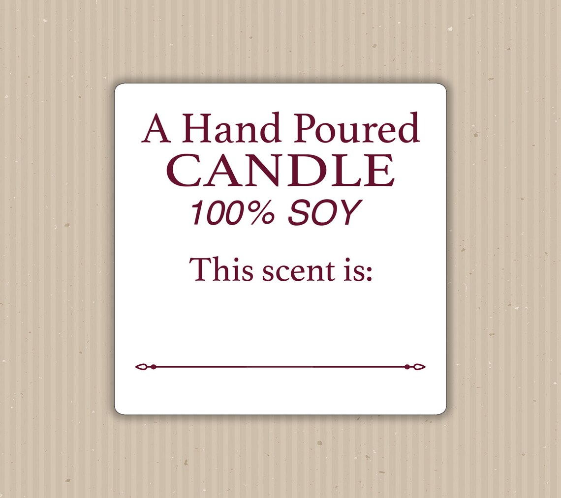 Hand Poured CANDLE Label~write Scent,candle Labels,soy Candle Stickers ...