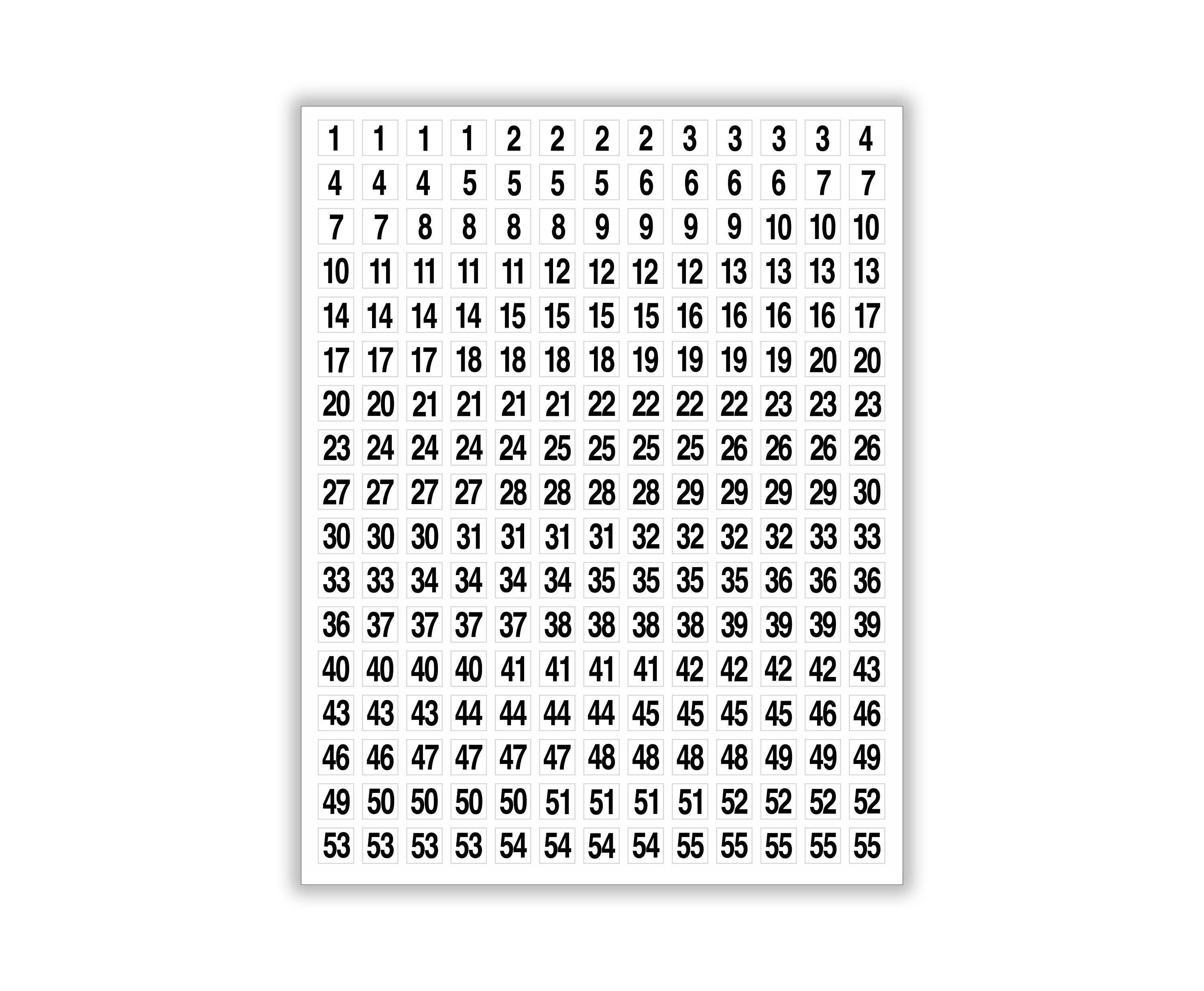 4X NUMBERS 155 STICKERS SequentialSmall | Etsy