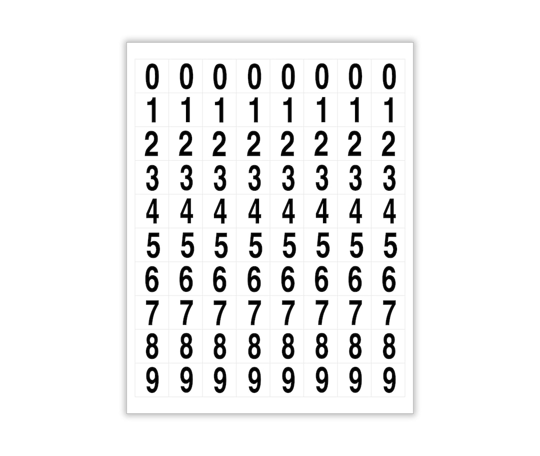 0-#9 SQUARE NUMBERS STICKERS Sequential, 1" Square Labels,consecutive ...