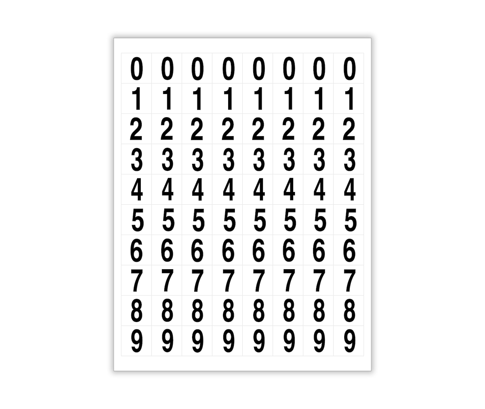 1" Square Labels,0-#9 SQUARE NUMBERS STICKERS Sequential,consecutive ...