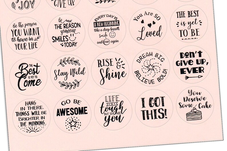 30 PINK INSPIRATIONAL 1.5" Stickers,inspirational Planner Stickers ...