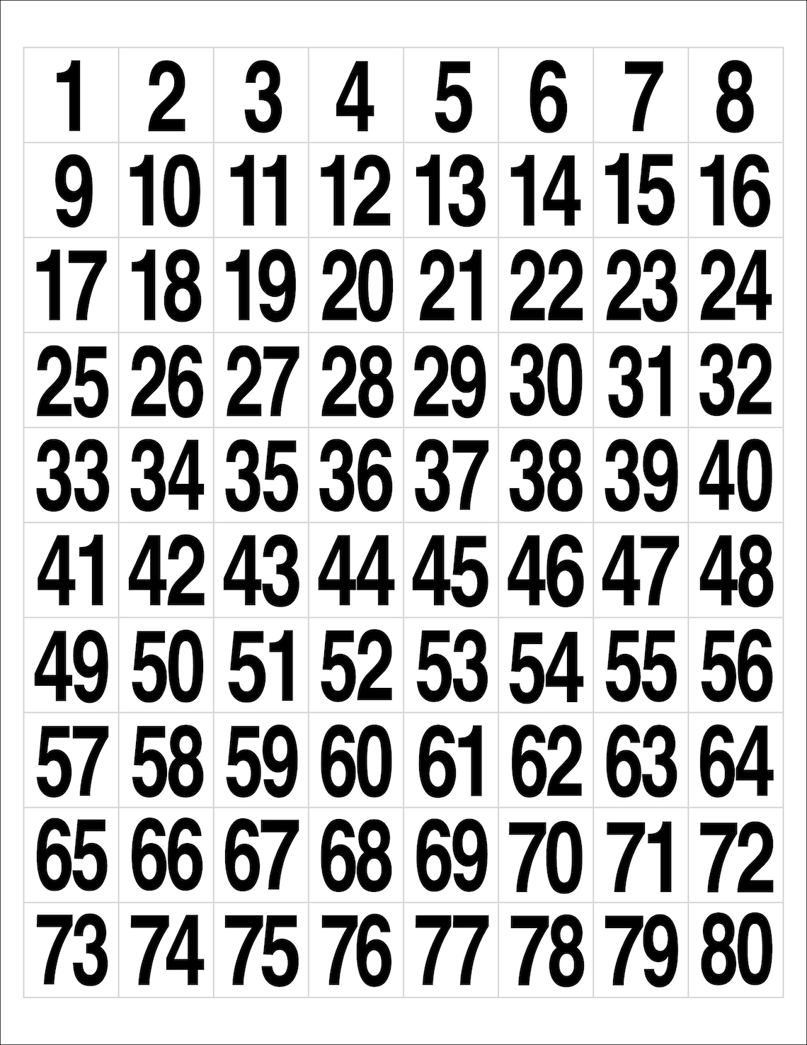 SQUARE NUMBERS 180 STICKERS Sequential 1 Square - Etsy