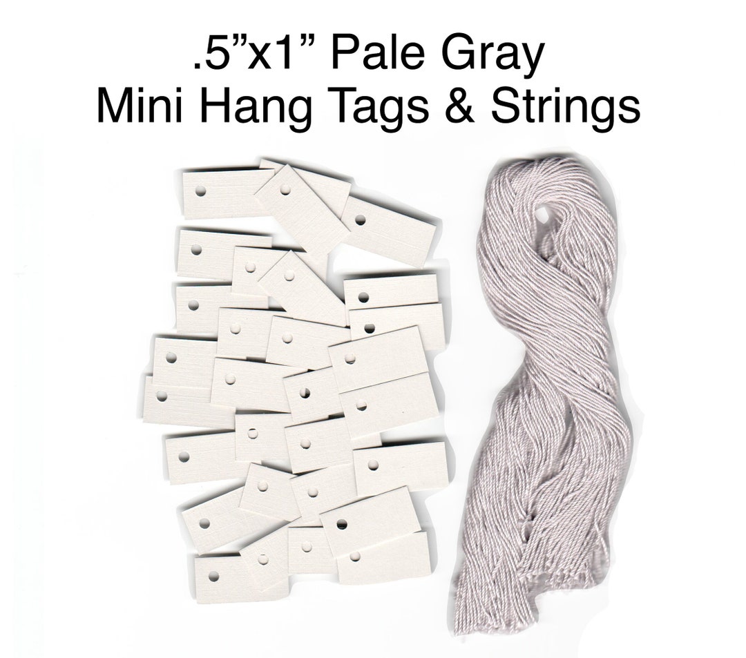100 Tiny MINI BLANK Pale Gray Hang Tags. Size 1/2"x 1",cardstock ...