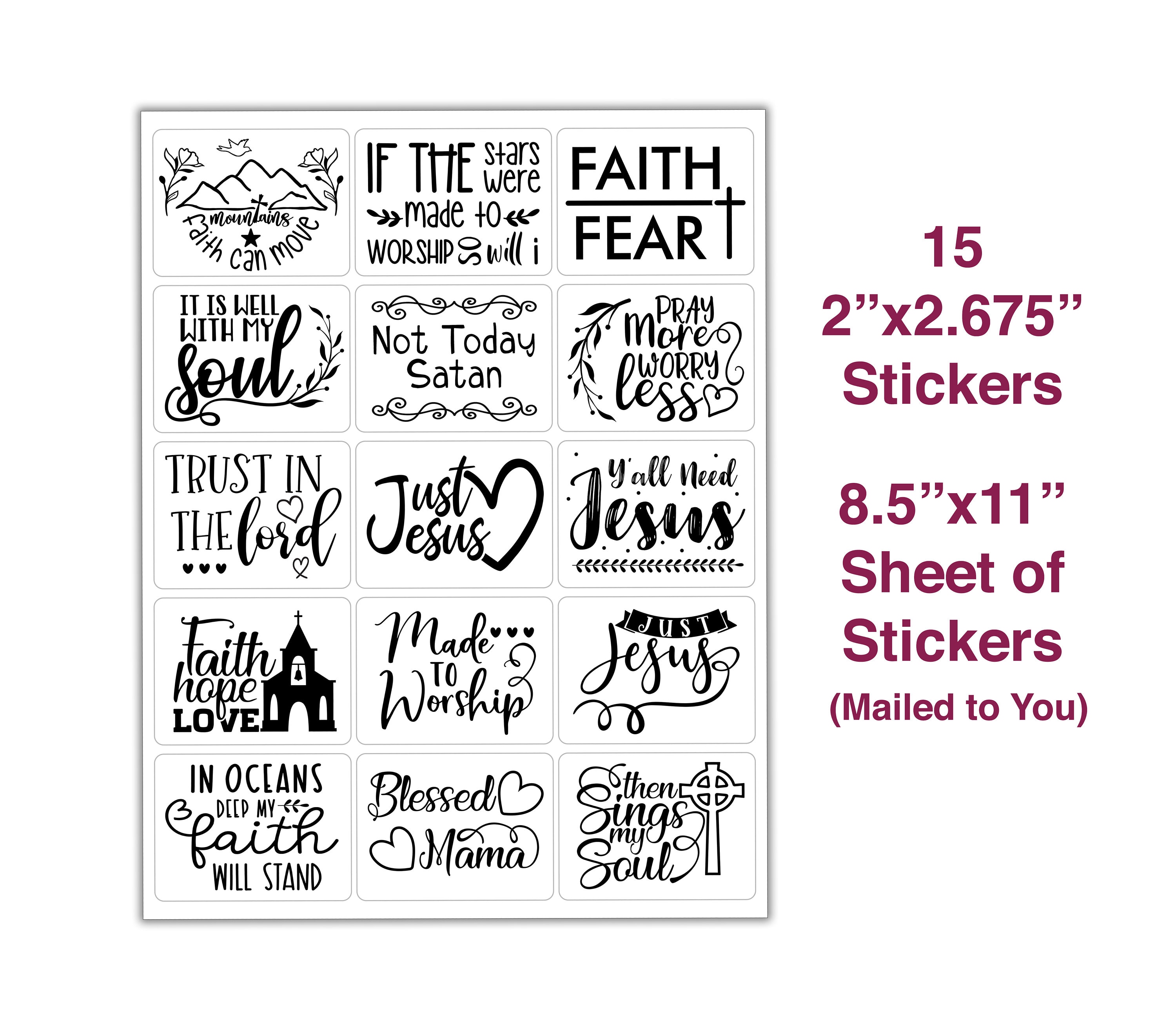 FAITH Stickers,religious Planner Stickers,faith Journaling,jesus ...