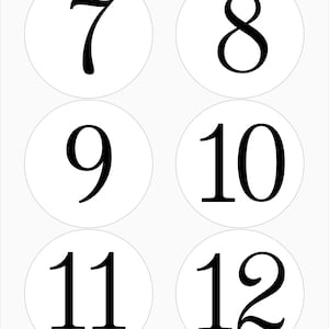 NUMBERS #1-#30 STICKERS Sequential, Large 3-1/3" Circle Labels ...