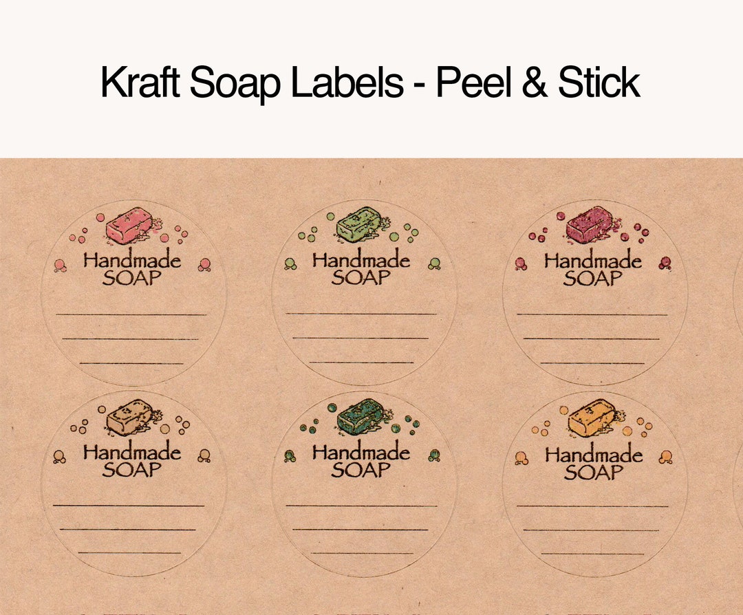 1-2/3" KRAFT SOAP Labels,soap Labels,soap Packaging,handmade Soap ...