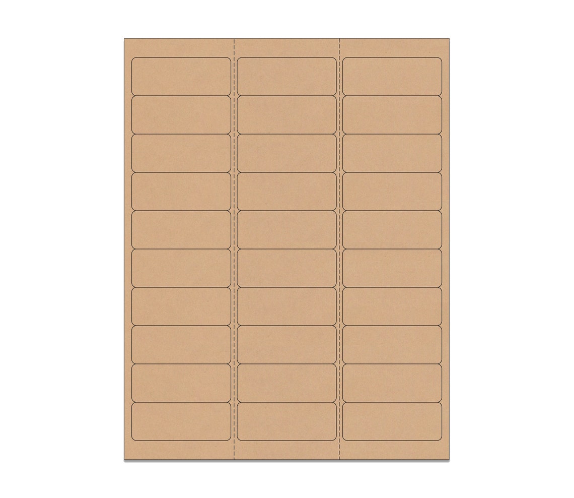 1x2-5/8 Blank Brown KRAFT Stickers for Inkjet & - Etsy