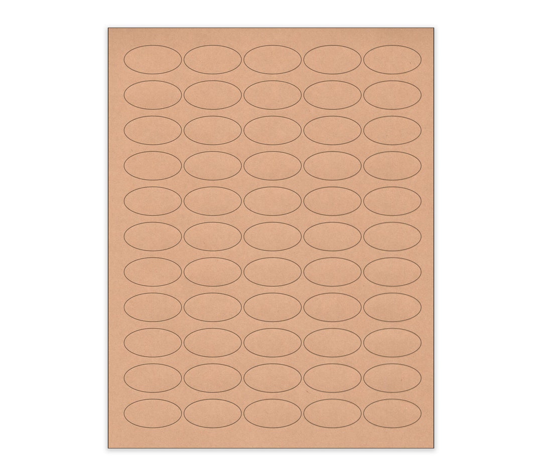 3/4"x1-1/2" OVAL STICKERS Blank Brown KRAFT for Inkjet & Laser Printers ...