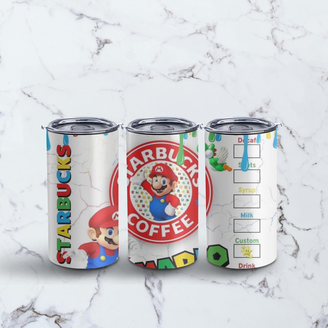 12oz Starbucks Super Mario Kids Tumbler - Etsy