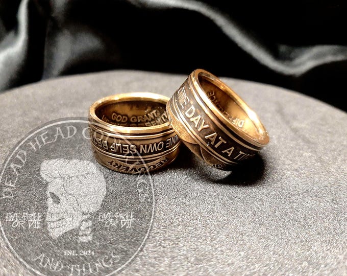 Sobriety AA Recovery Chip Alcoholics Anonymous Coin Ring NA Coin ...