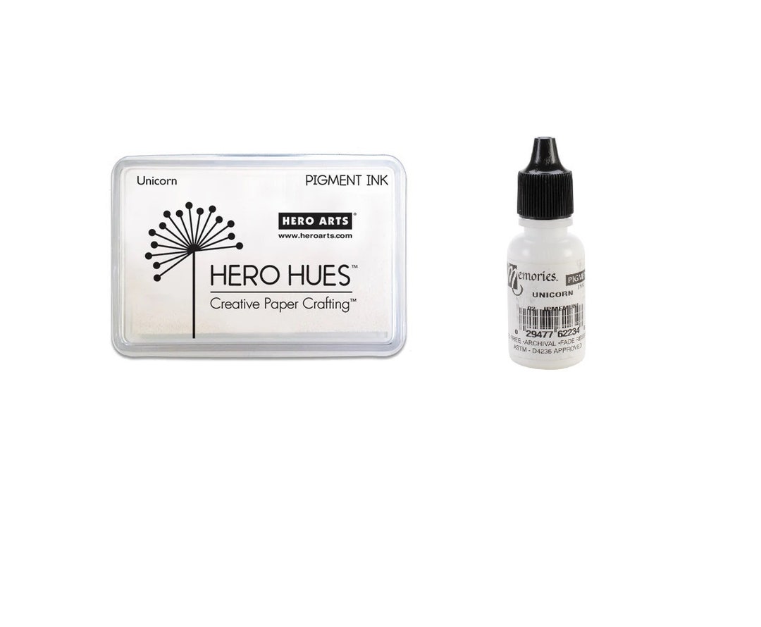 White Pigment Ink Pad Reinker White Ink Hero Arts Ink Unicorn White Ink ...