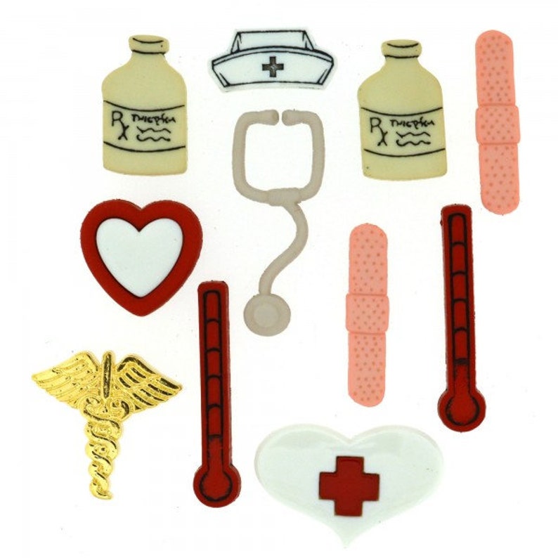 Doctor/nurse Buttons Embellishments Farm Buttons Doctor - Etsy