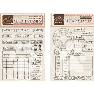 Monthly Calendar and Planner Stamps Stamperia Calendar Stamps Clear Stamps - Etsy