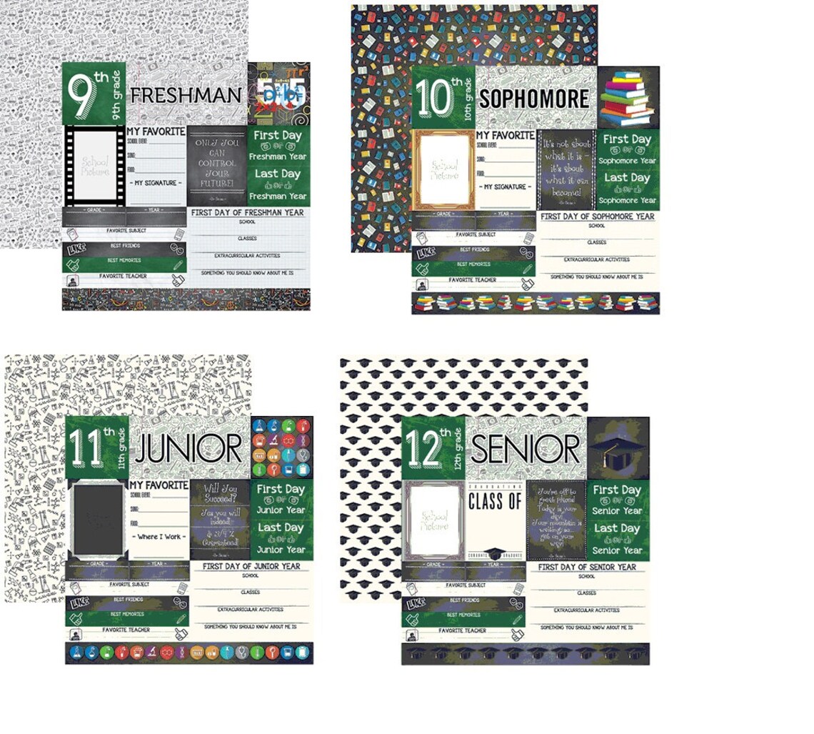 High School Scrapbook Paper - Freshman Sophomore Junior Senior Paper ...