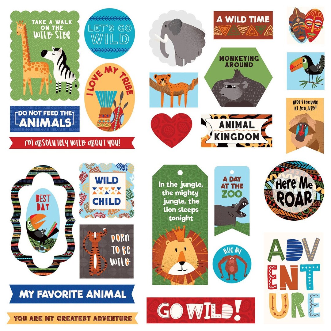 A Walk on the Wild Side Zoo Animals Ephemera Die Cuts Set Cut Outs Zoo ...