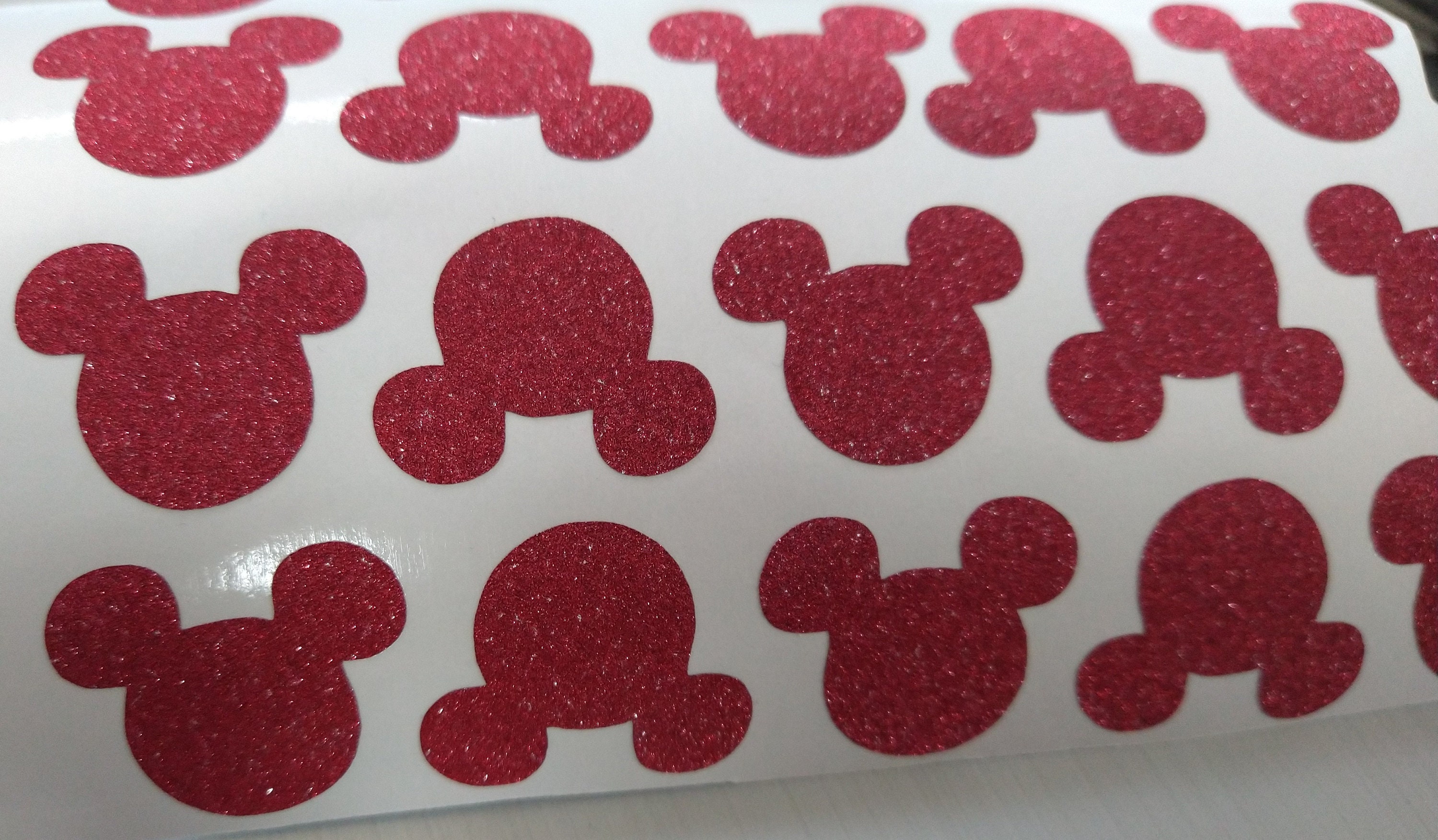 Glitter Vinyl Mickey Mouse Head Stickers Vinyl Decal 1in | Etsy