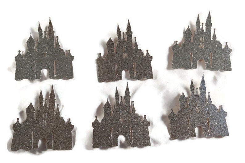 Silver Glitter Castle Die Cuts Cinderella Castle Die Cuts | Etsy