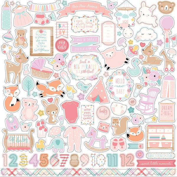 Baby Girl Stickers Scrapbook - Etsy