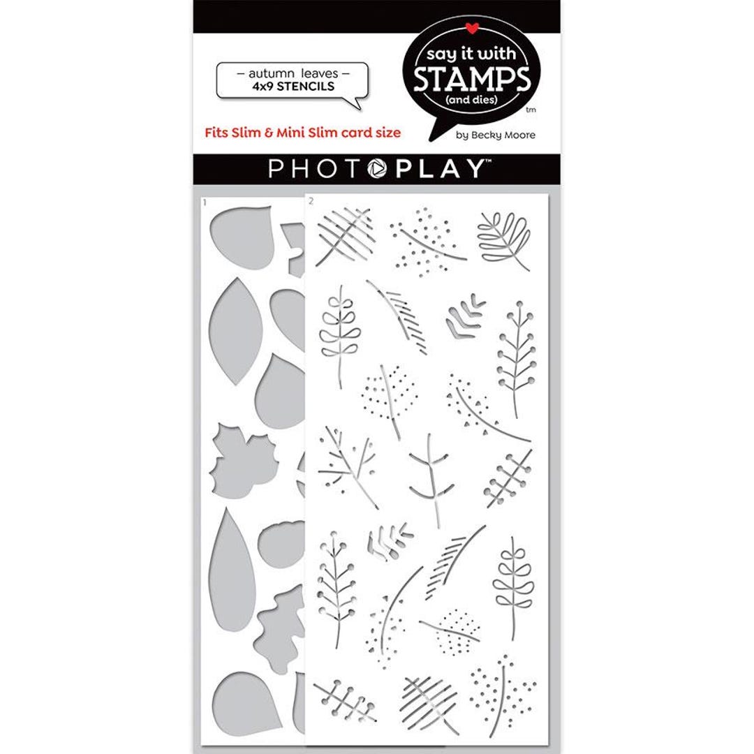Autumn Leaves 4x9 Layered Stencil Set Mixed Media Pattern Mylar Stencil ...