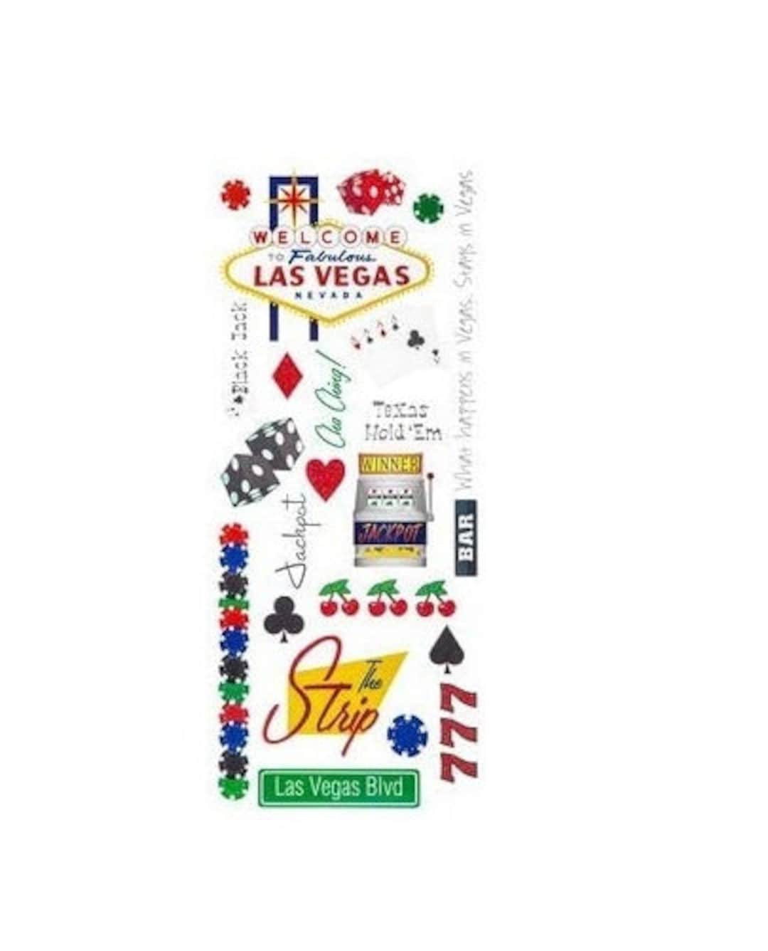 Glitter Las Vegas Stickers Las Vegas Scrapbook Embellishments Las Vegas ...