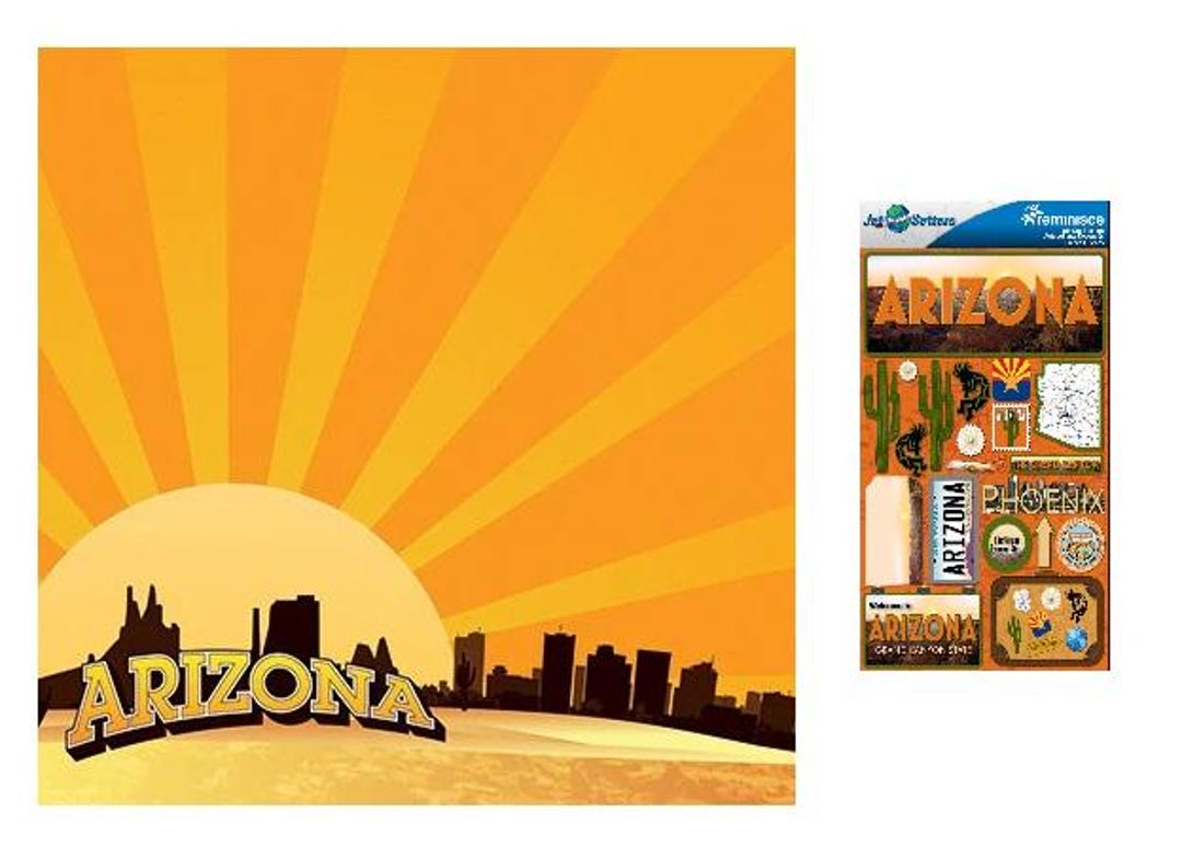 Arizona Stickers Arizona Scrapbook Paper State of Arizona Travel ...