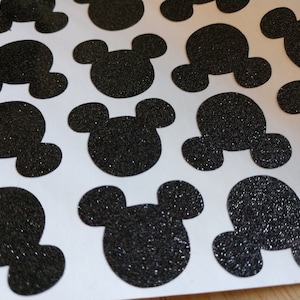 Glitter Vinyl Mickey Mouse Head Stickers Vinyl Decal 1in Glitter Mickey ...