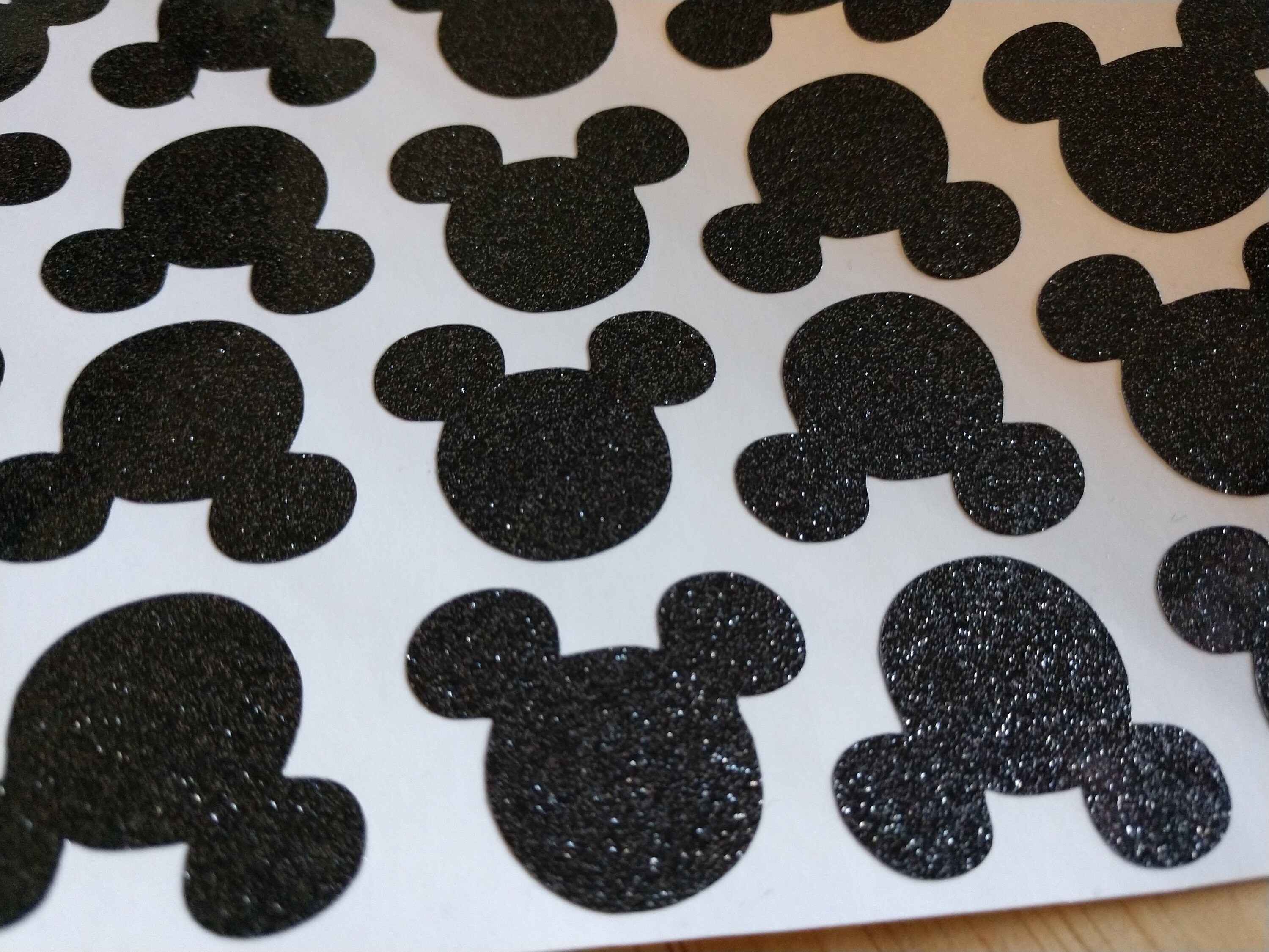 Glitter Vinyl Mickey Mouse Head Stickers Vinyl Decal 1in | Etsy
