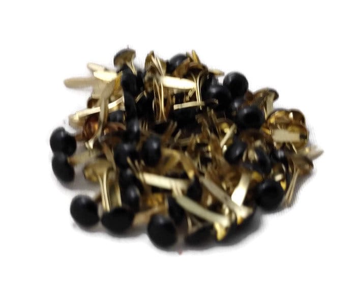 Mini Black Colored Brads - 100ct - Rounds | White Brads | Black Brads ...