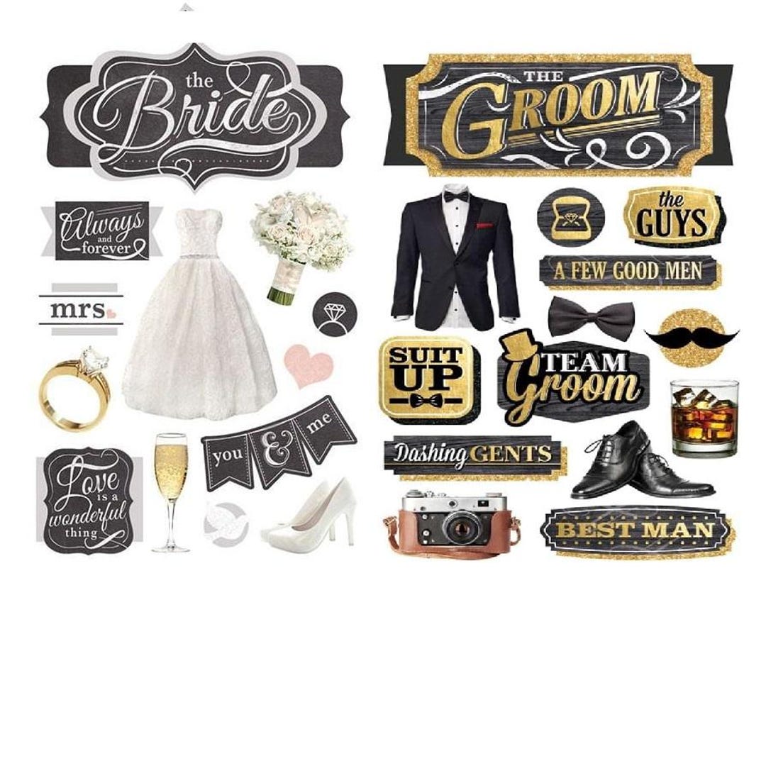 Bride and Groom Stickers Wedding Stickers 3d Dimensional Wedding Ring ...